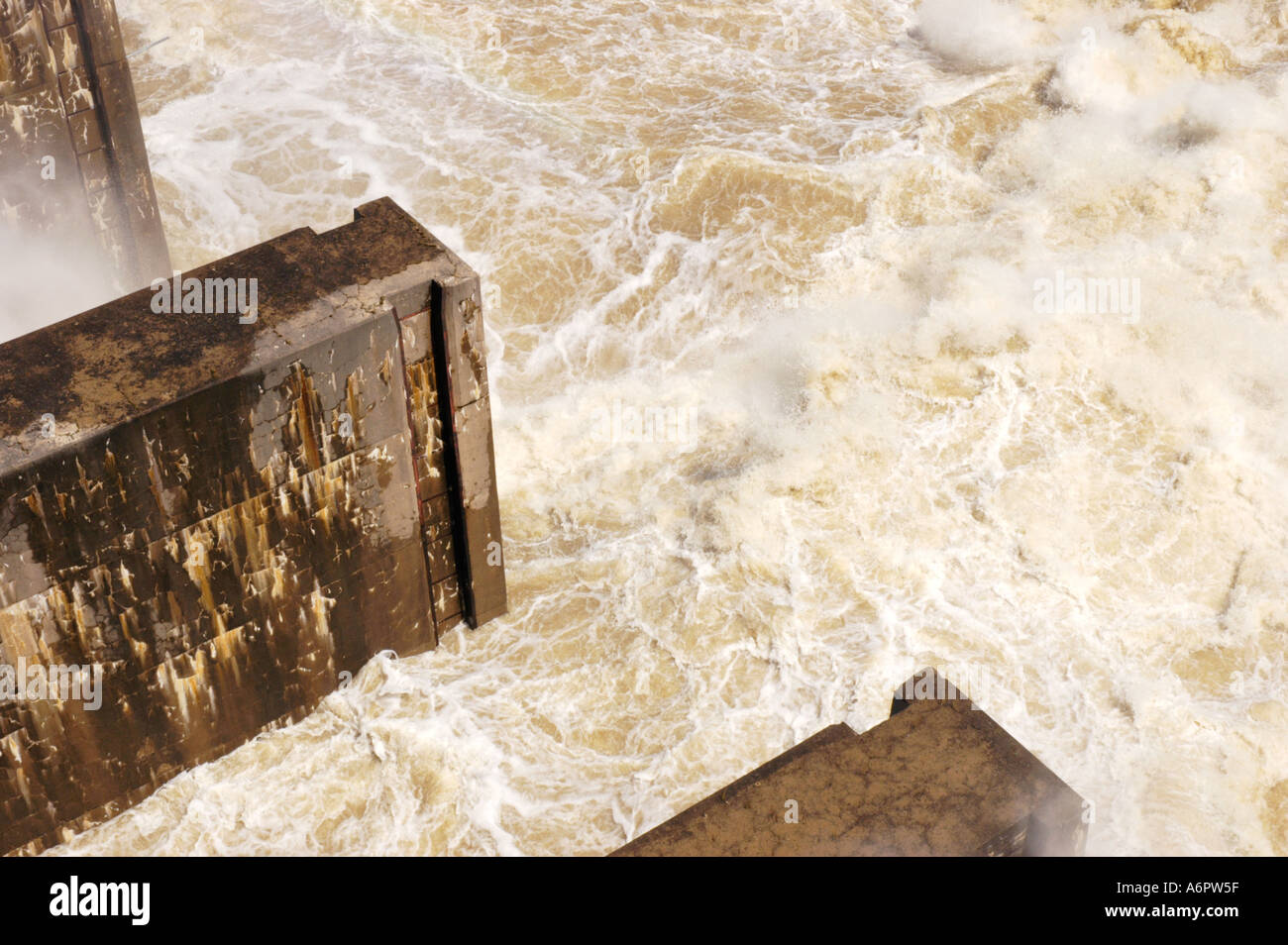 Mactaquac Dam wide open during spring run off and flooding along the St ...