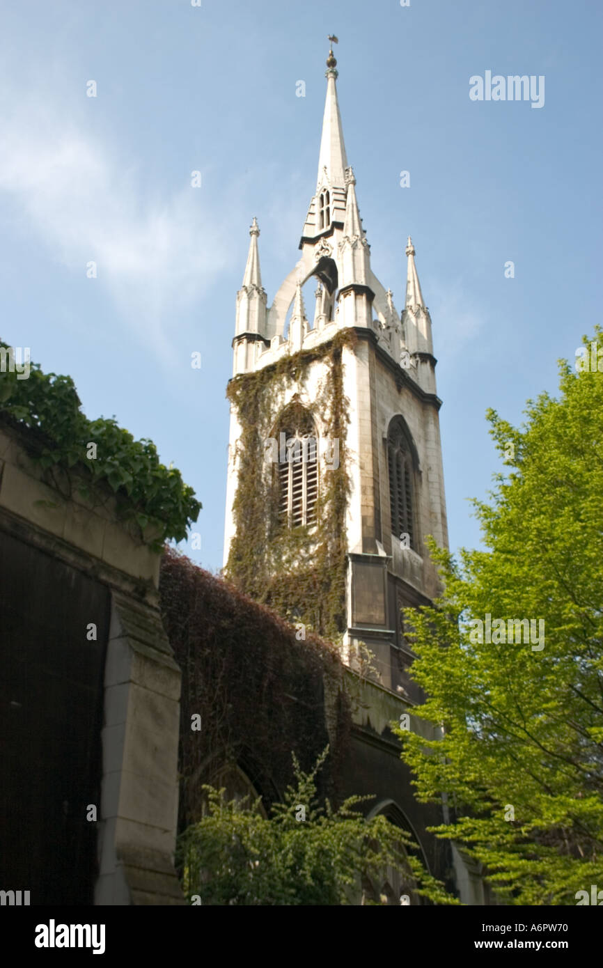 View of disused church St Dunstans London Stock Photo - Alamy