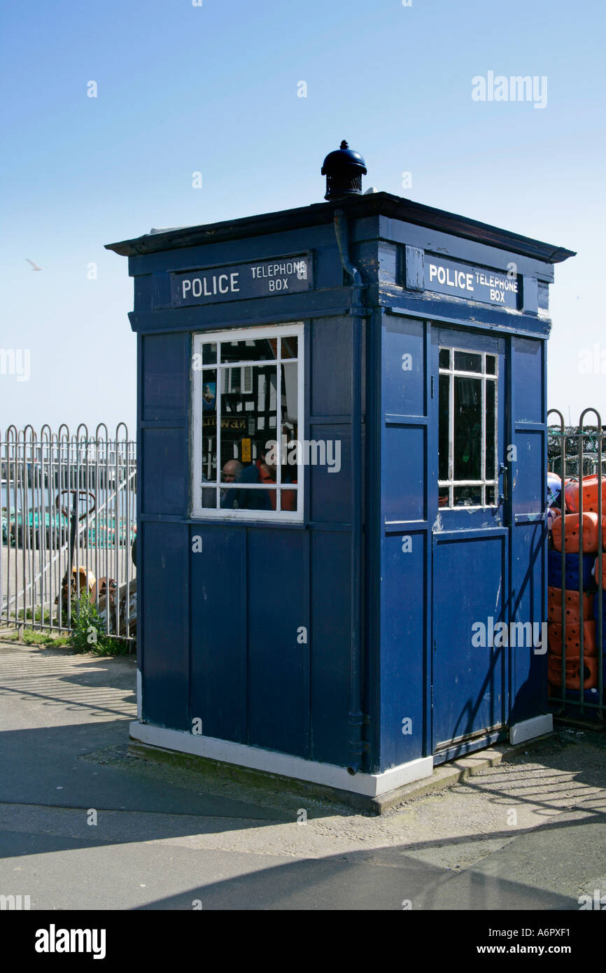 Dr Who lookalike Police Call Box Sandiside Scarborough North Yorkshire ...