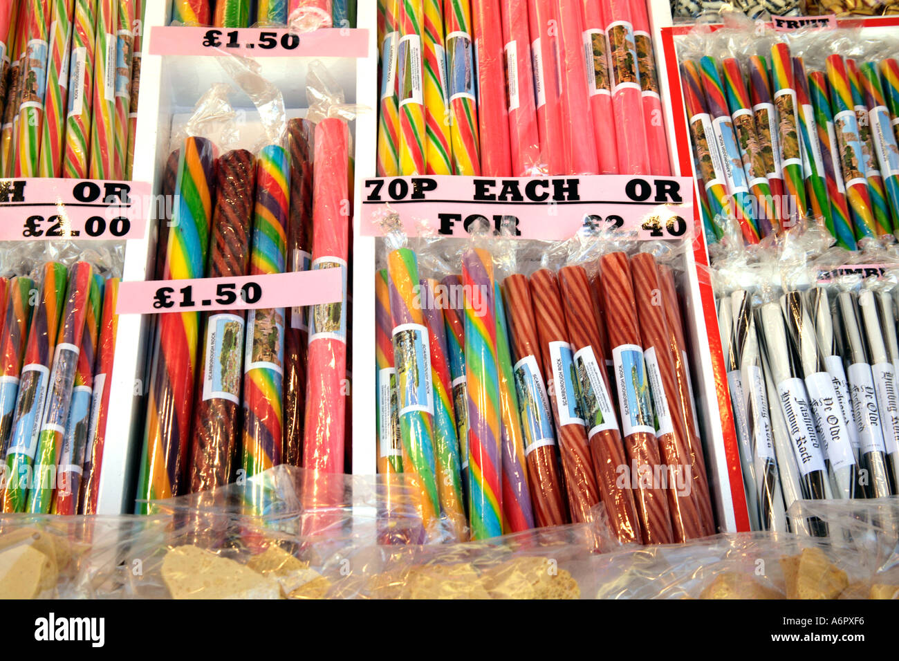Seaside Rock Sweets Stock Photo - Alamy
