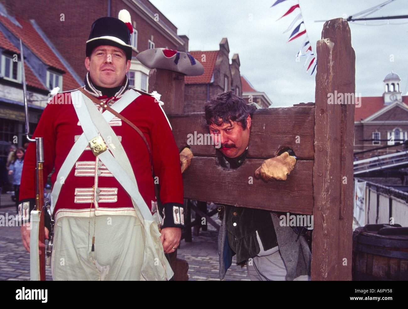 Re enactment at Hartlepool Historic Quay Hartlepool England Stock Photo ...