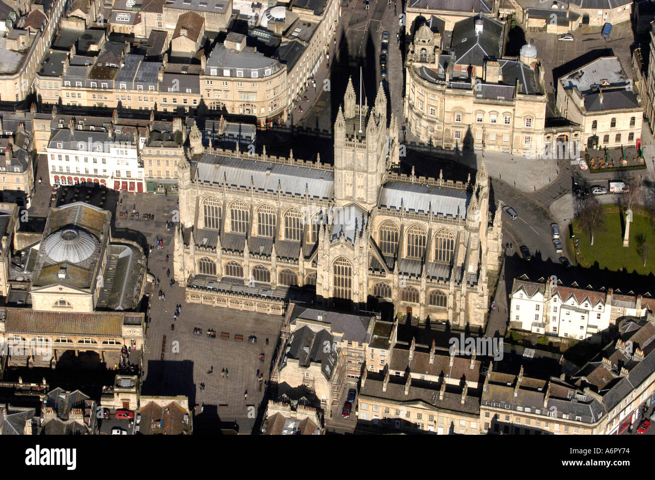 Bath Abbey aerial photo Stock Photo - Alamy