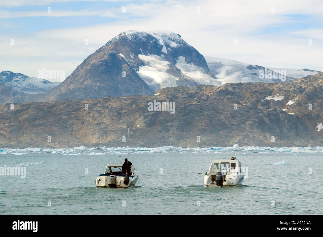 Two Inuit boats on Sermilik Fjord, East Greenland Stock Photo - Alamy