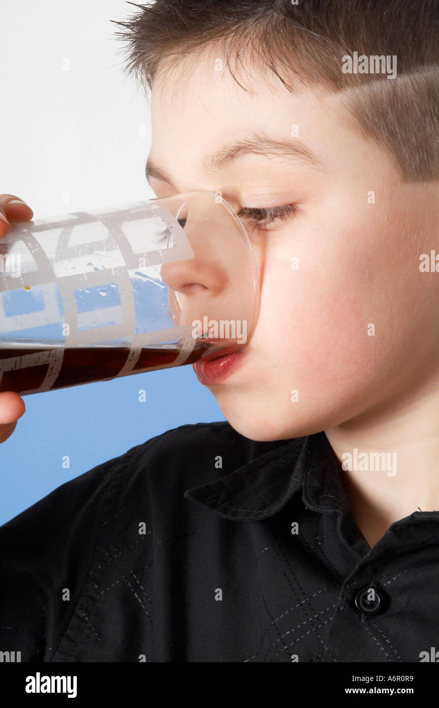 Young, boy, child, kid, drinking, soft, drink, cola, orange, sip, tasty ...