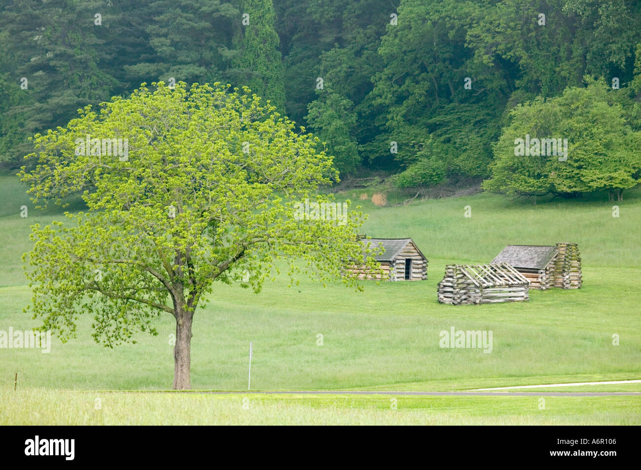 Trees fields and historic cabins are all part of the scenic landscape ...