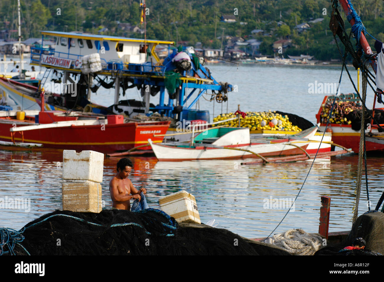 Fishing Boats in Bohol Stock Photo - Alamy