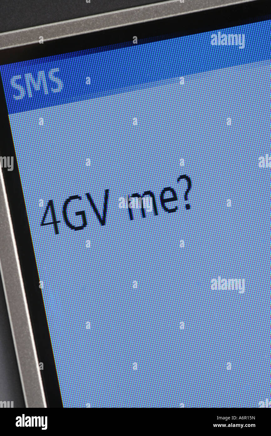 Text message - '4GV me?' Stock Photo - Alamy
