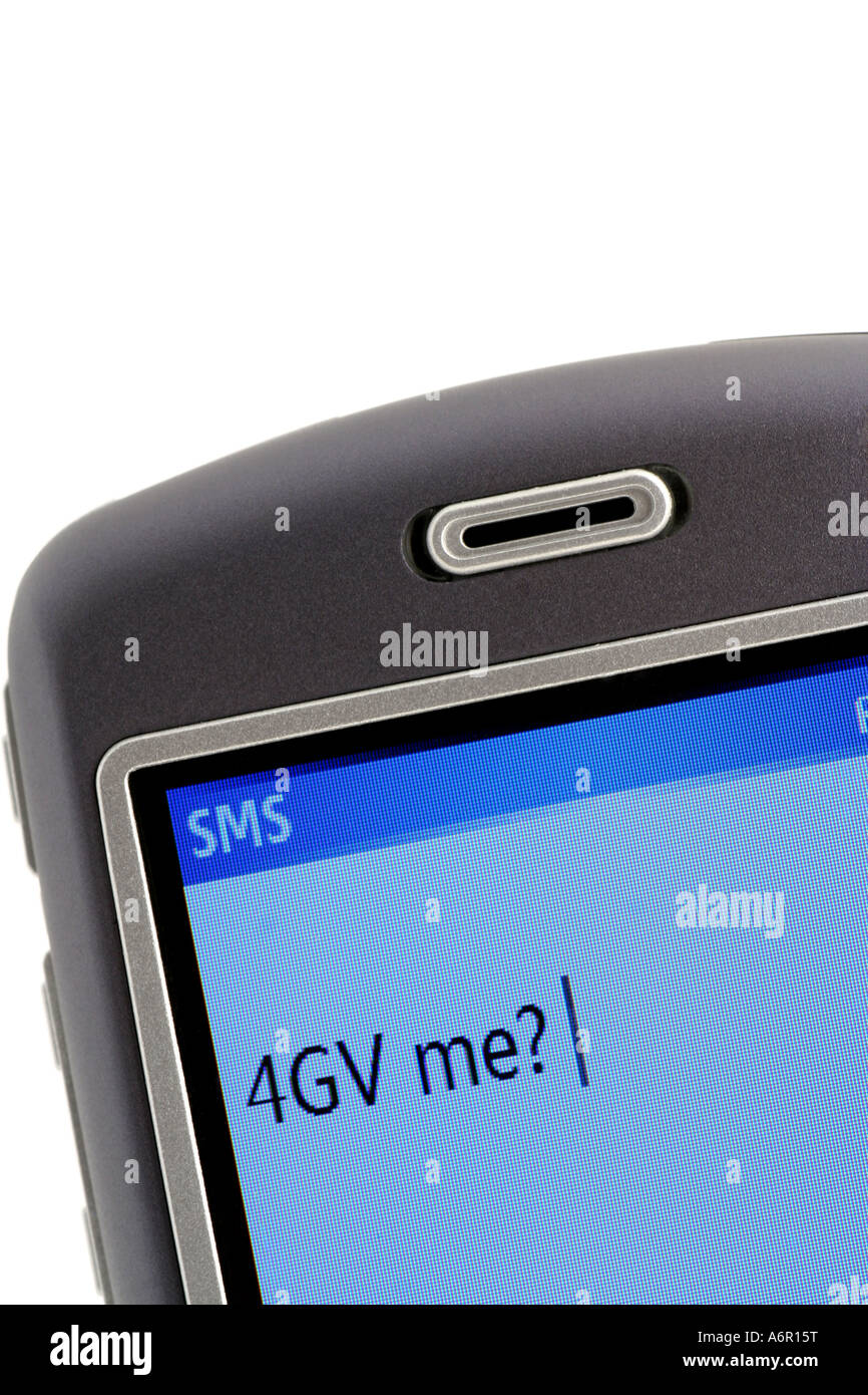 Text message - '4GV me?' Stock Photo - Alamy