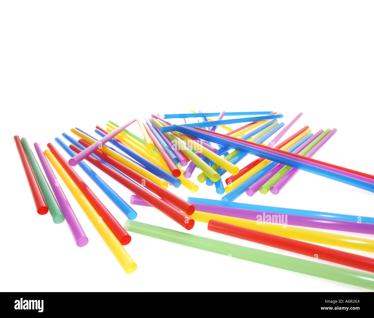 colored straws on white background cutouts Stock Photo - Alamy