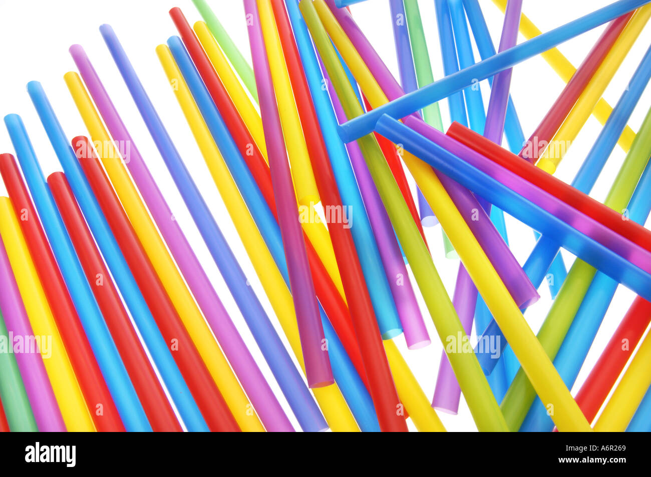 colored straws on white background cutouts Stock Photo - Alamy