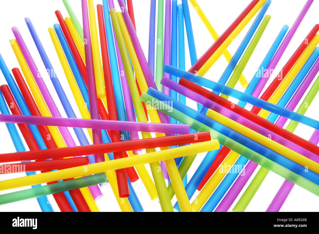 colored straws on white background cutouts Stock Photo - Alamy