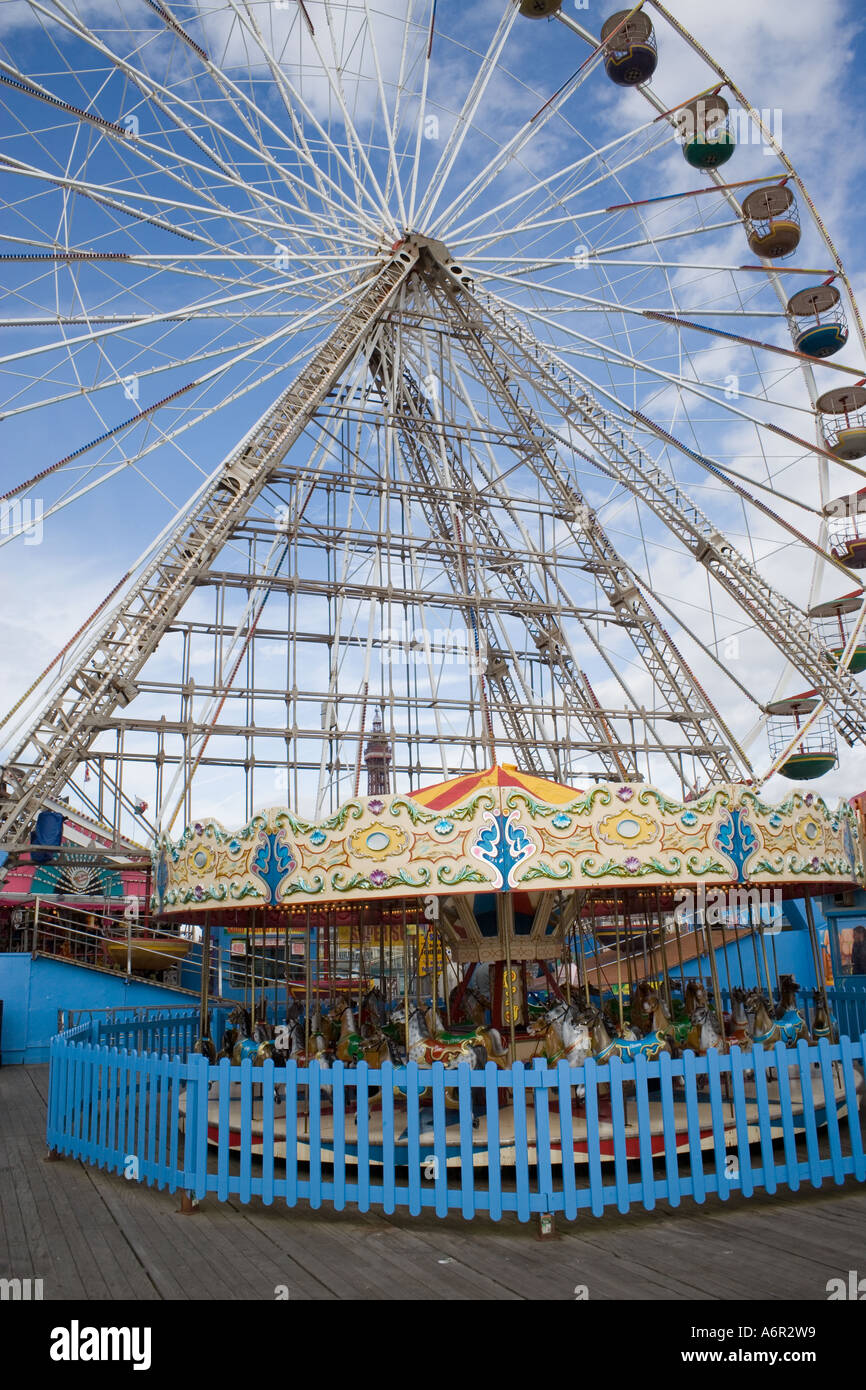 Fun fair on central pier,Blackpool,Lancashire,England Stock Photo - Alamy