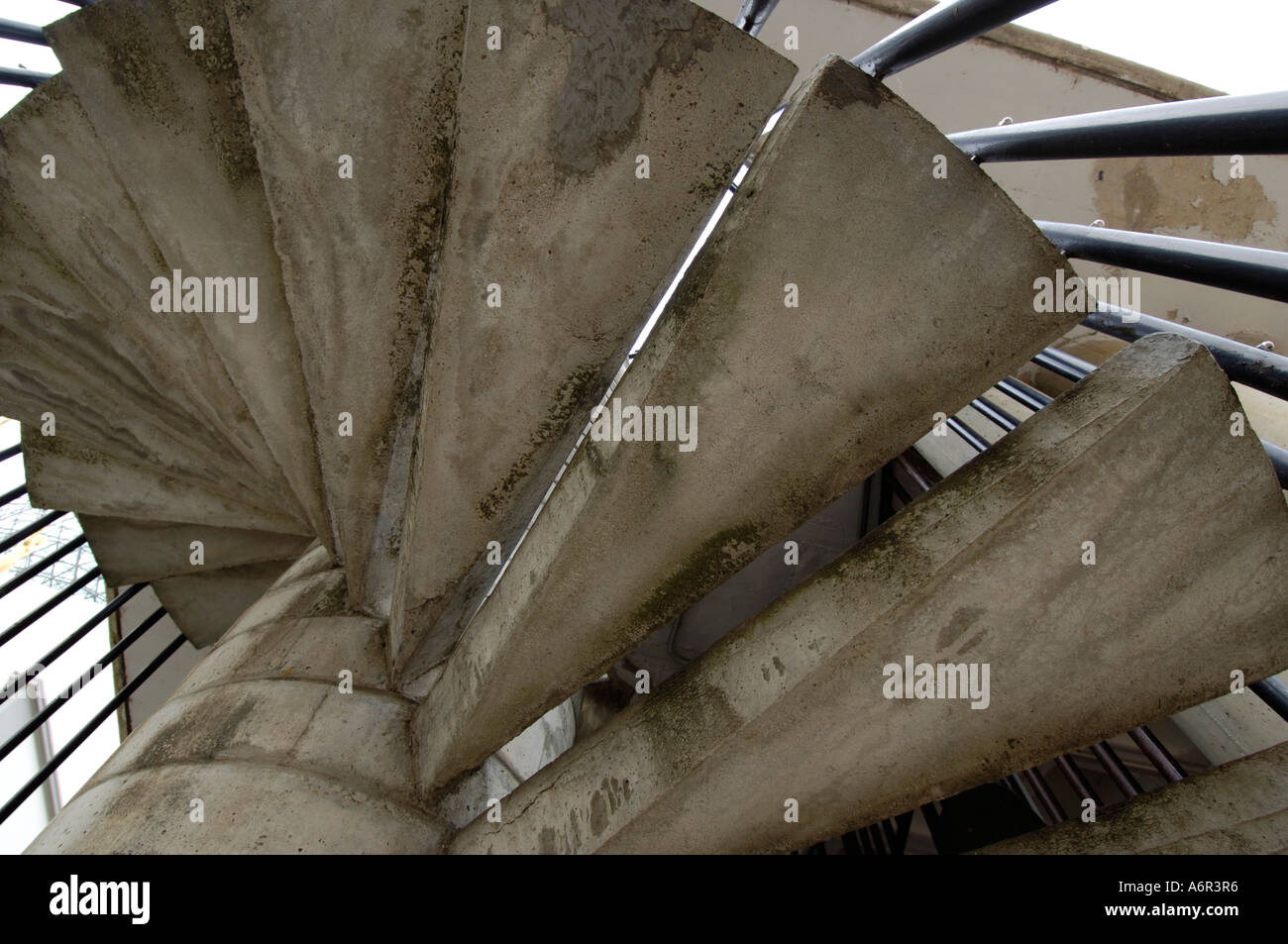 flight of winding stairs made of concrete Stock Photo - Alamy