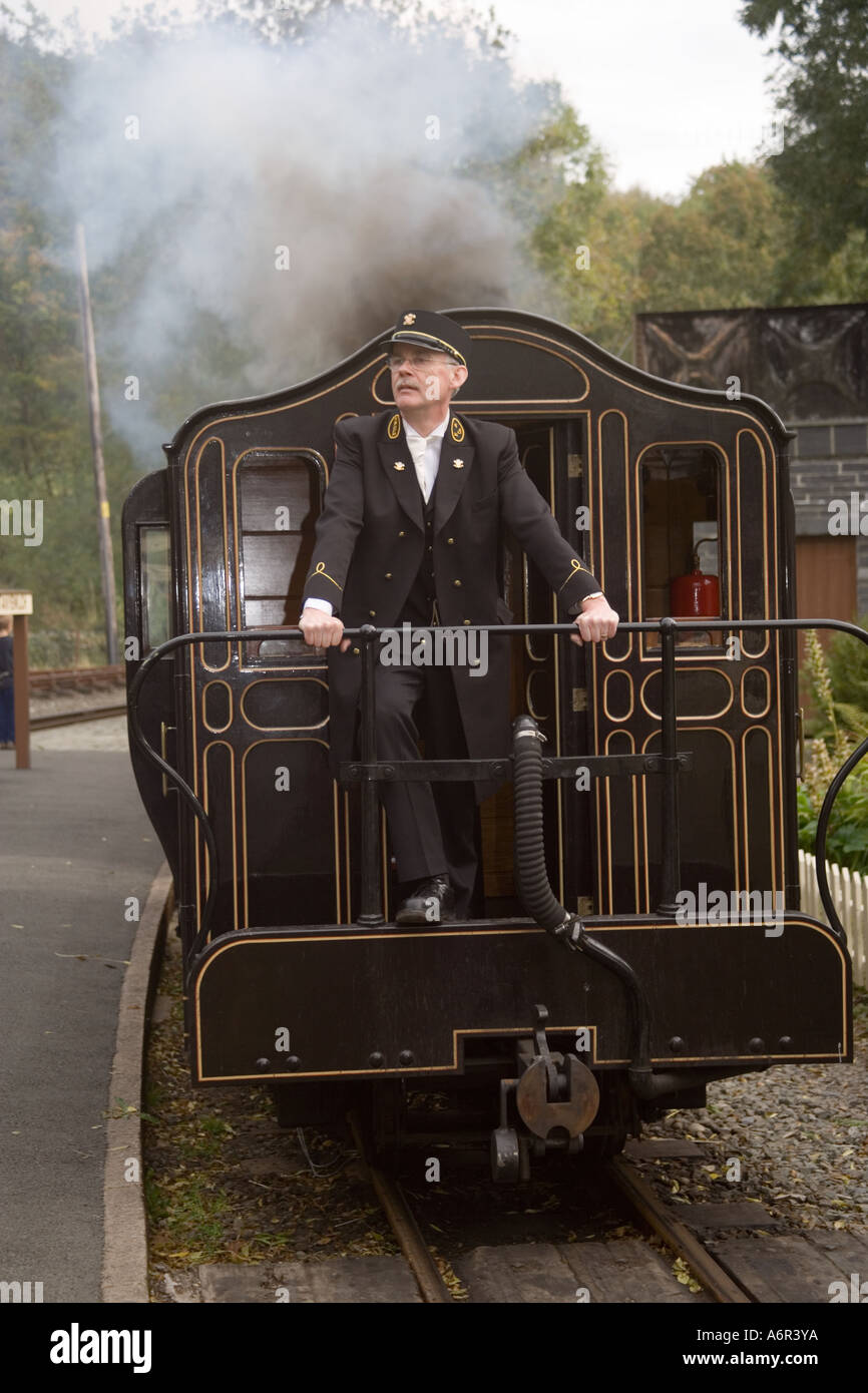 Train guard on a Victorian weekend at Tan y Bwlch station the ...