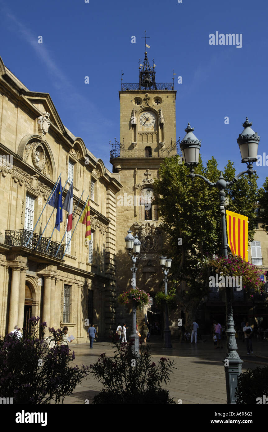 Aix en Provence, town hall square Stock Photo - Alamy