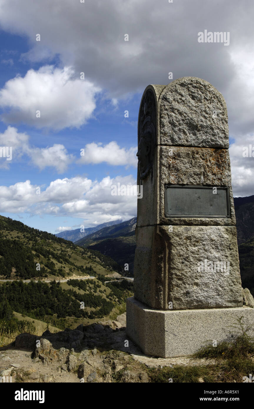 Pyrenees, memorial stone Stock Photo - Alamy