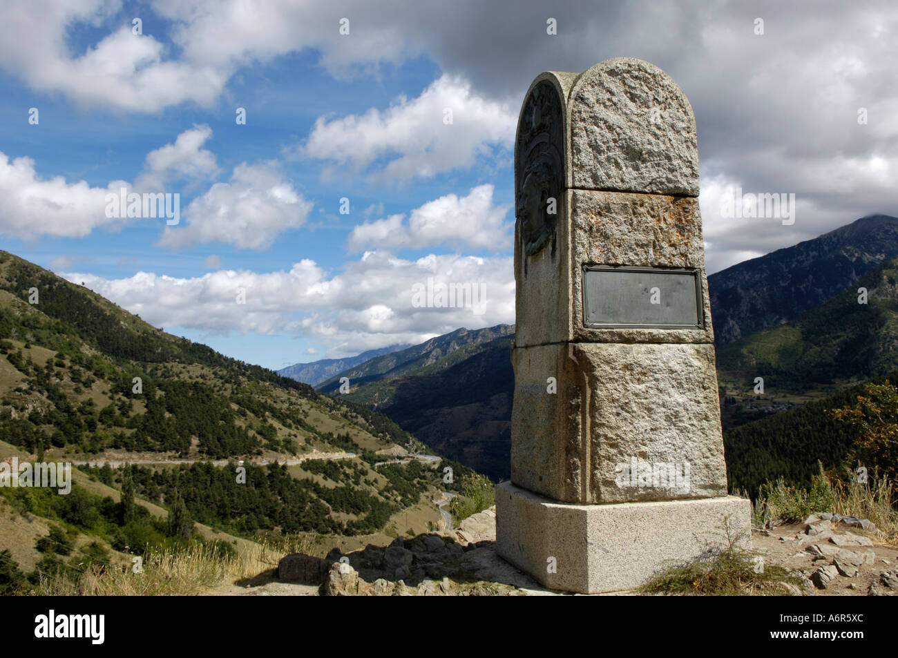 Pyrenees, memorial stone Stock Photo - Alamy