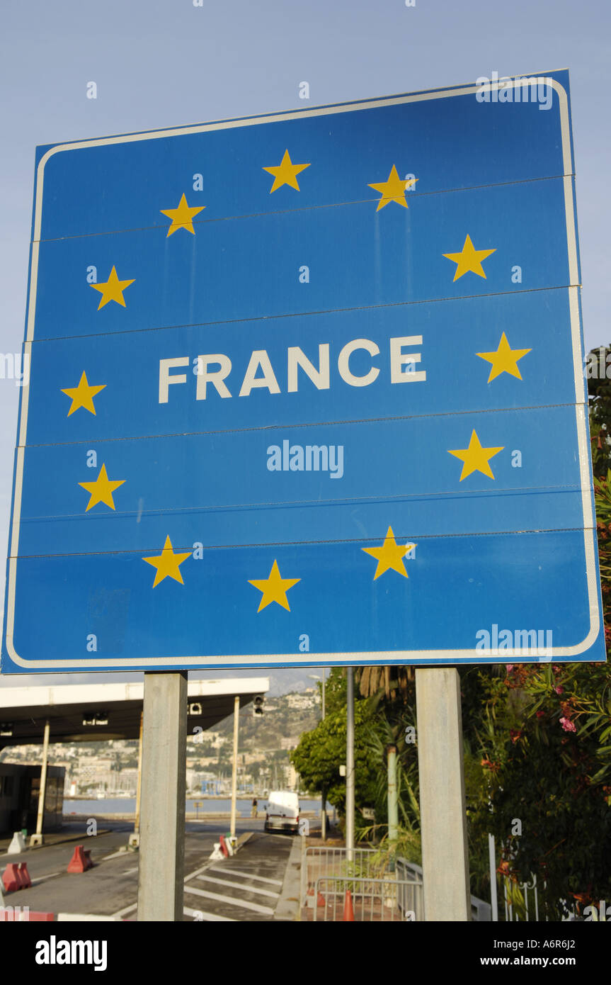 border, sign, France Stock Photo - Alamy