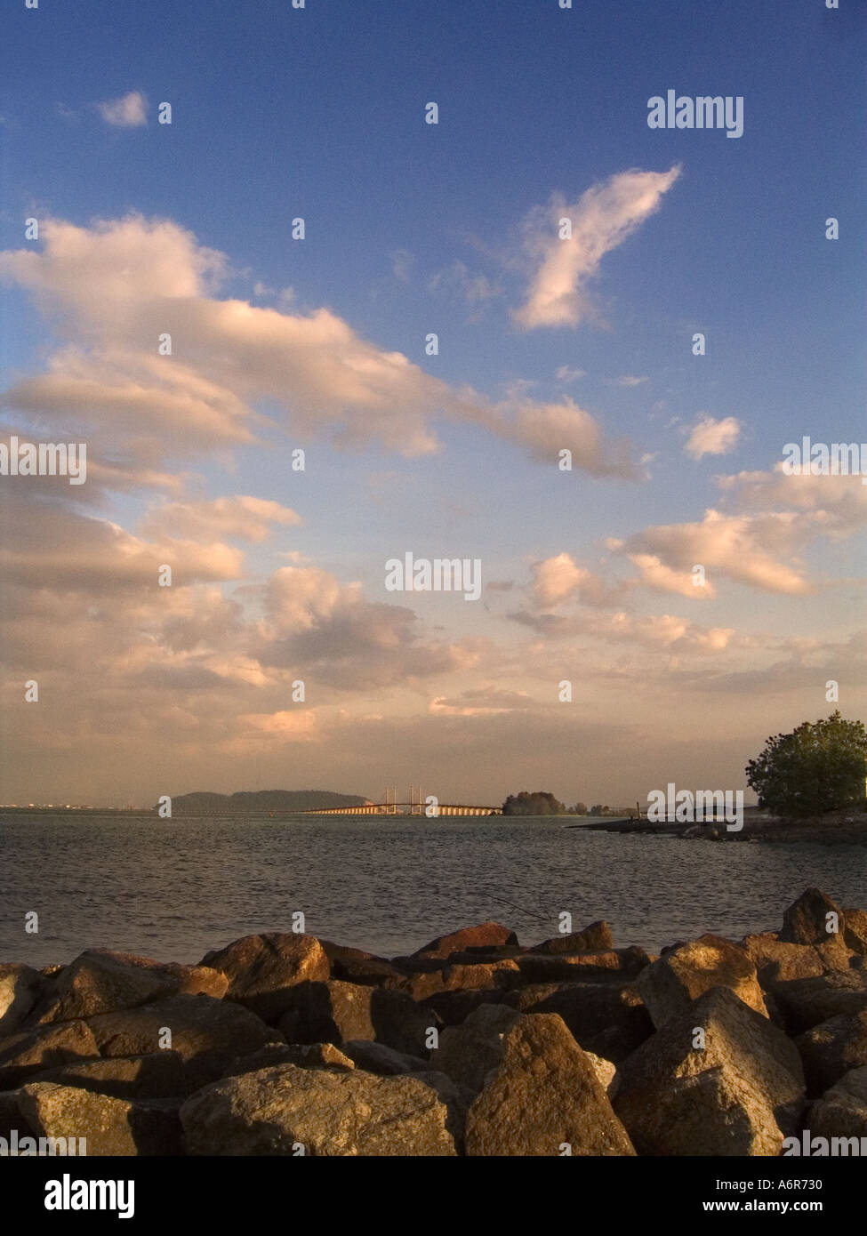 Penang Bridge at sunset Malaysia Stock Photo - Alamy