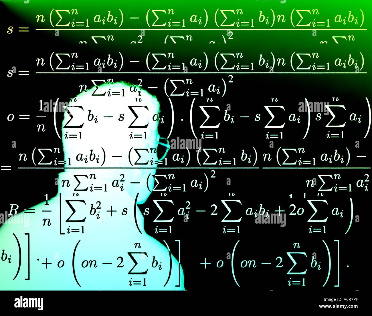 Computer Operator Checking Mathematical Algorithms On Large Computer Monitor Abstract Stock
