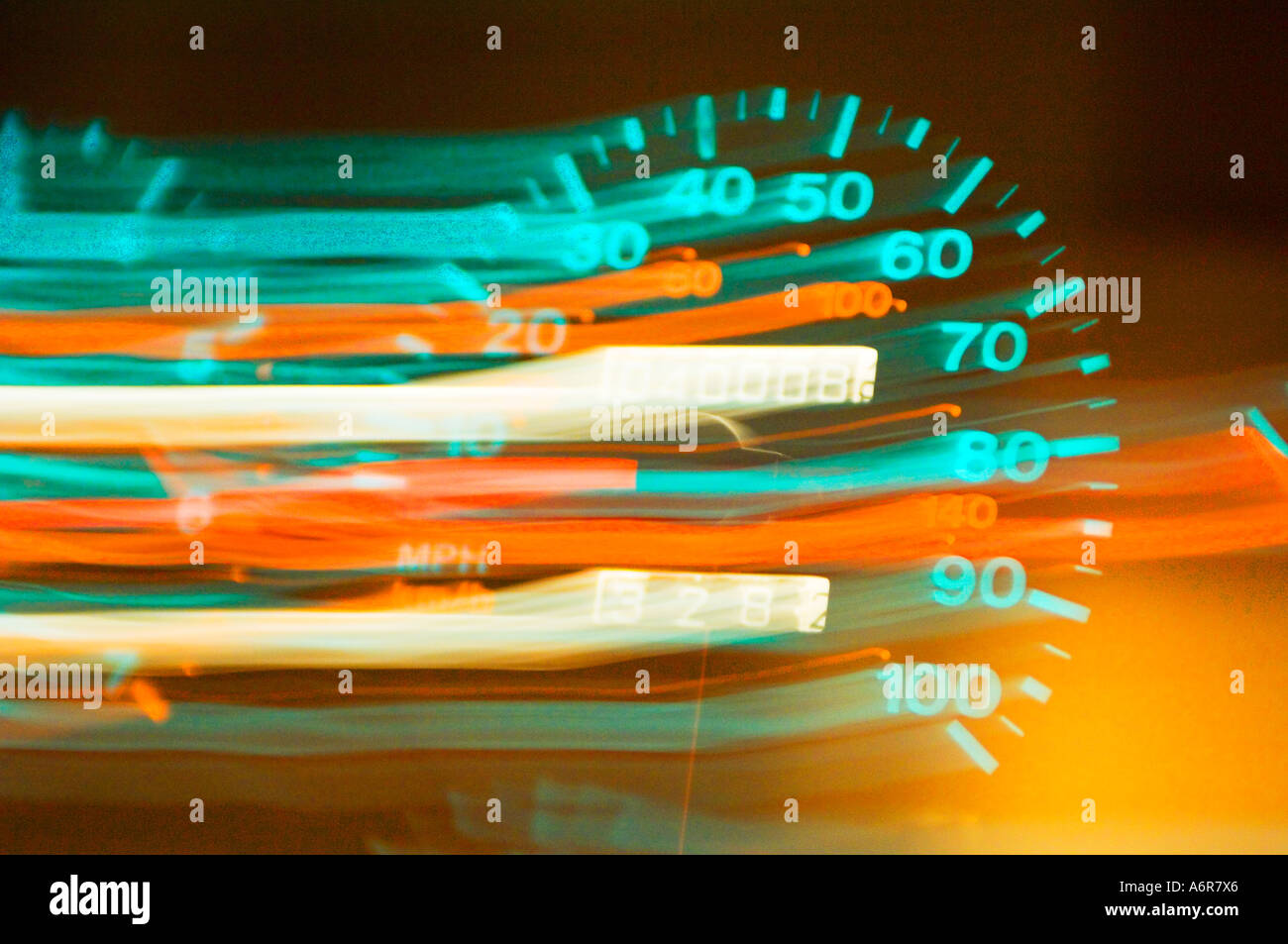 abstract view of car speedometer at night Stock Photo - Alamy