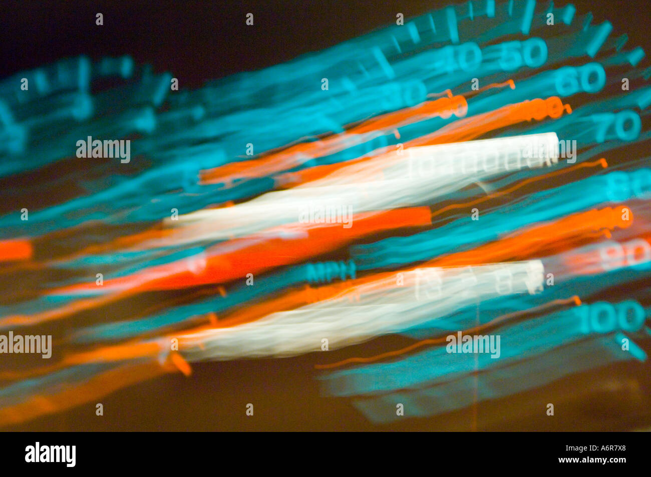 abstract view of car speedometer at night Stock Photo - Alamy
