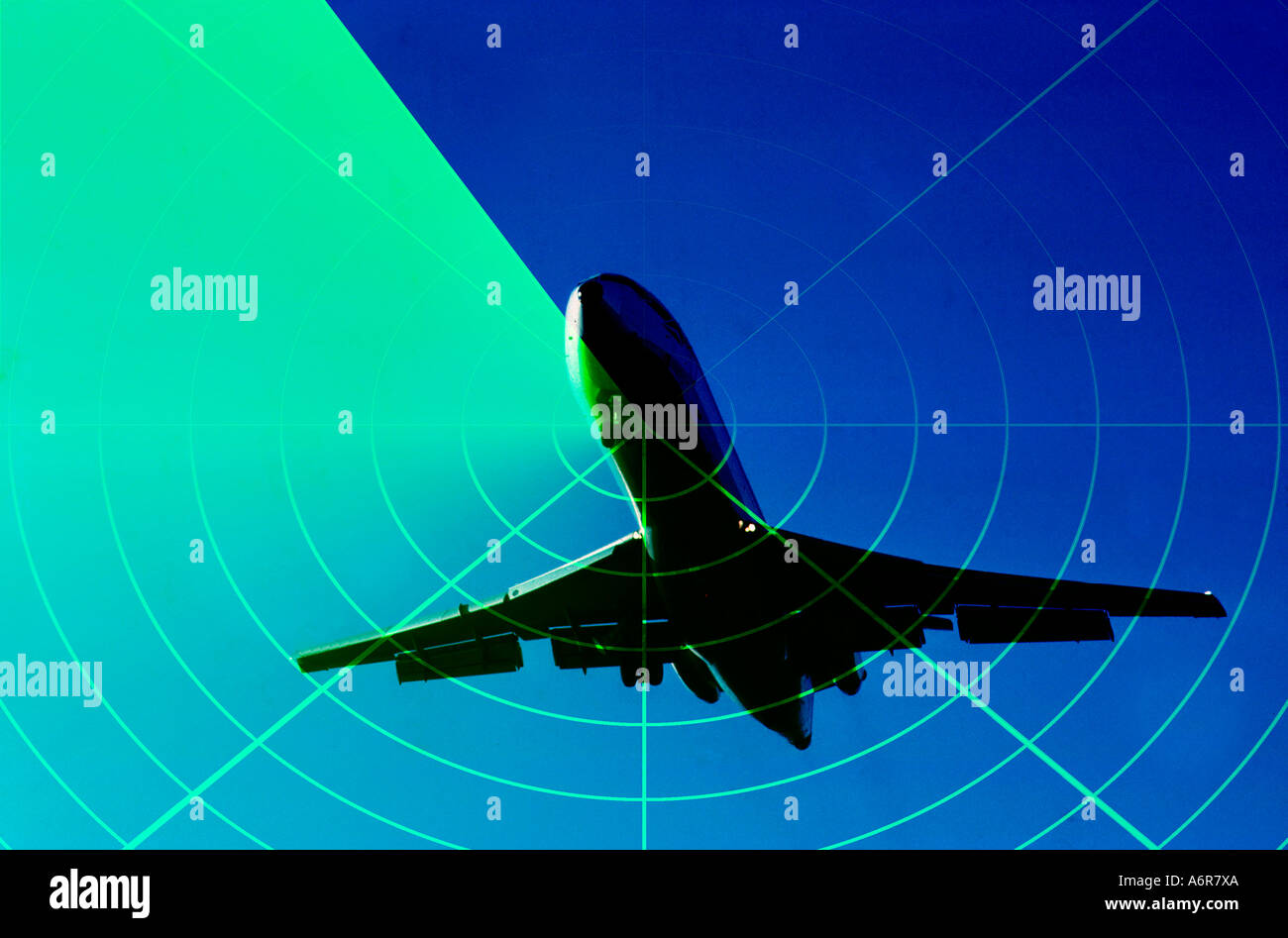 commercial jet sending radar signals as it takes off from international ...