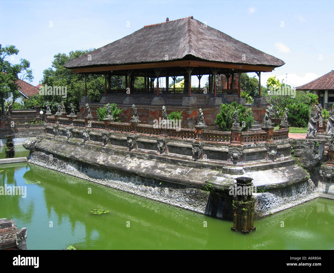 Bale Kambang floating pavilion surrounded by artificial pond in ...