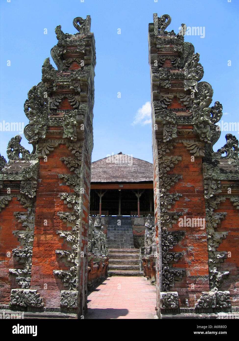 Entrance to Bale Kambang floating pavilion in Semarapura Klungkung Bali ...
