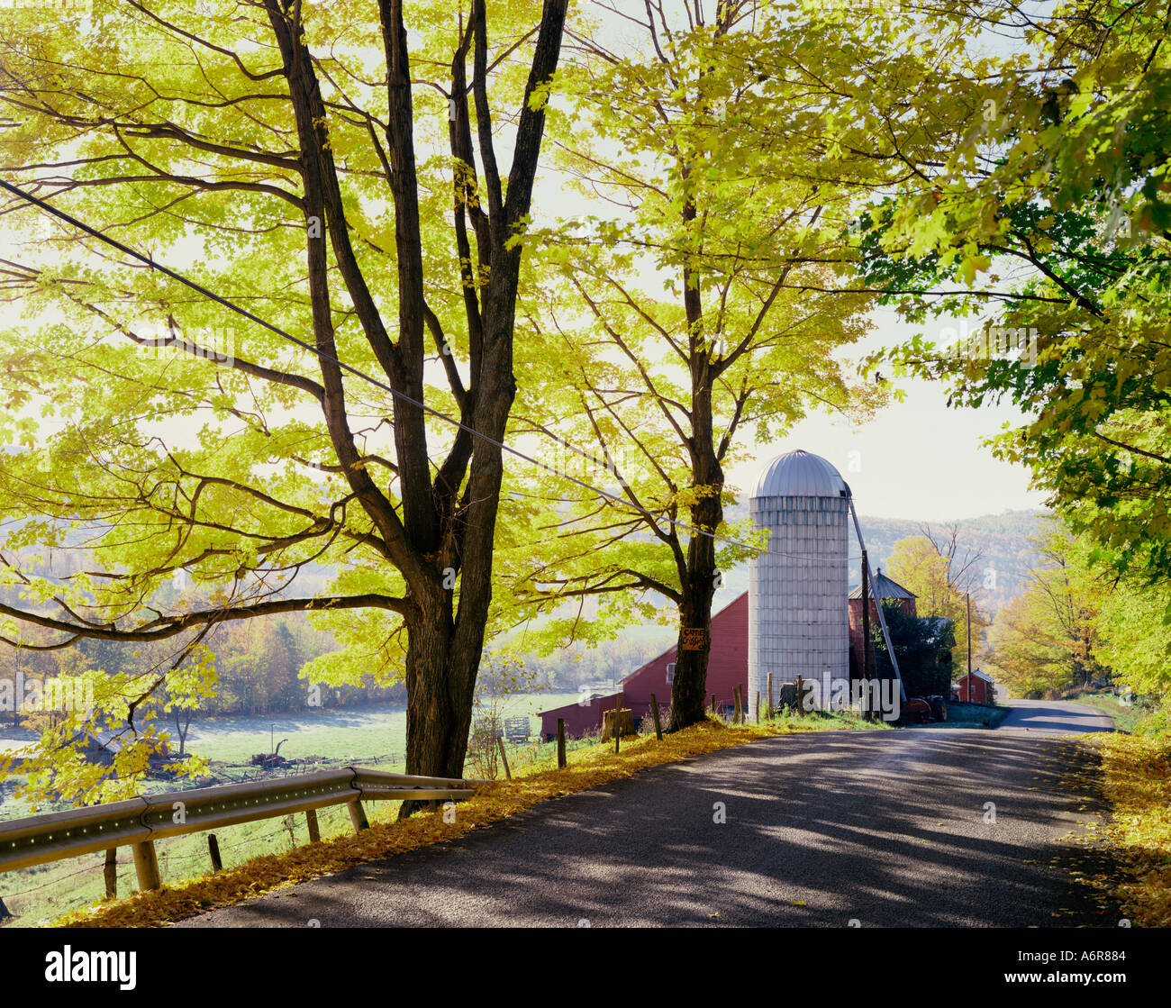 farm and Fall foliage in Vermont USA Stock Photo - Alamy
