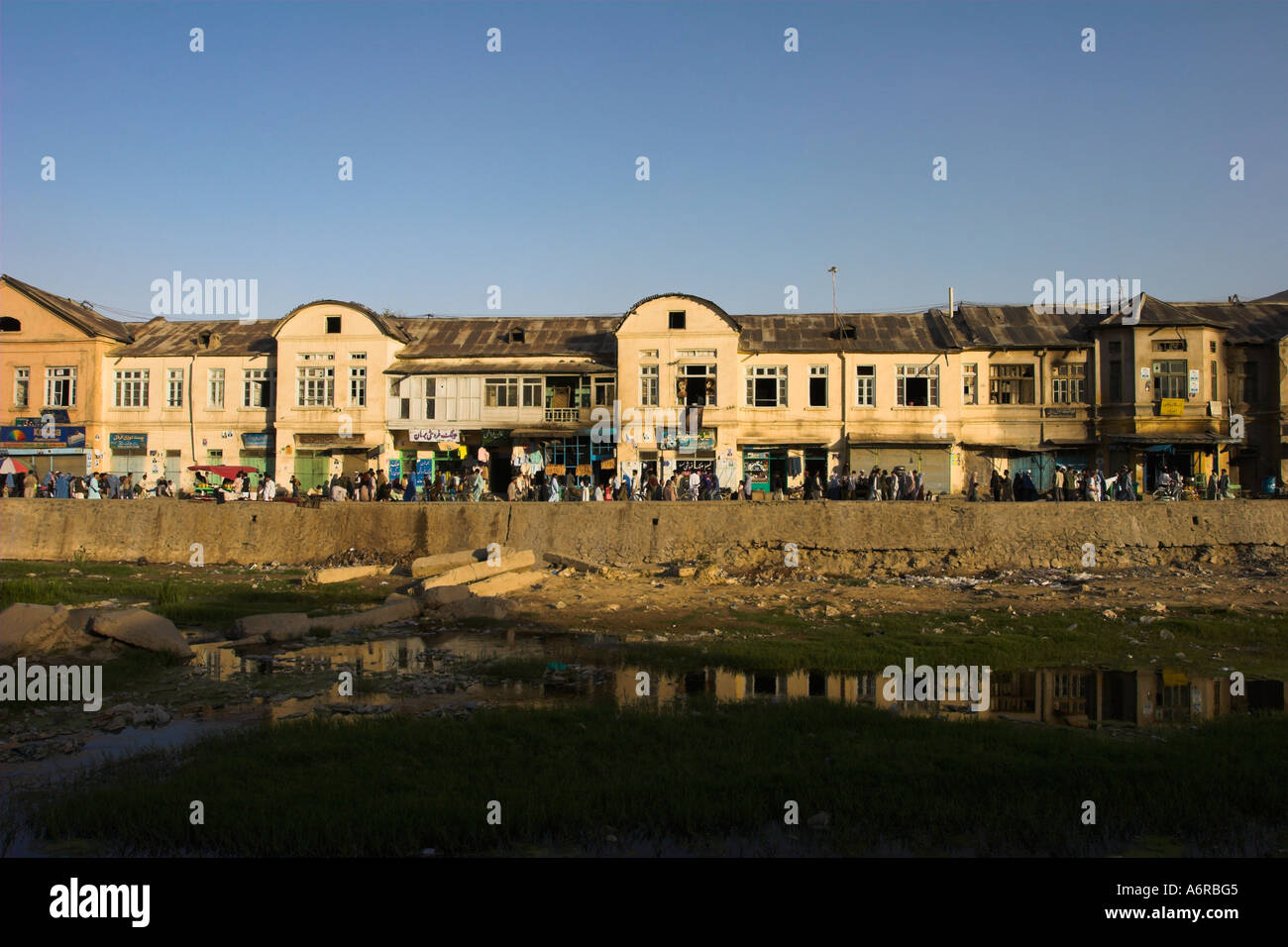 AFGHANISTAN Kabul Buildings on banks of Kabul river Stock Photo - Alamy