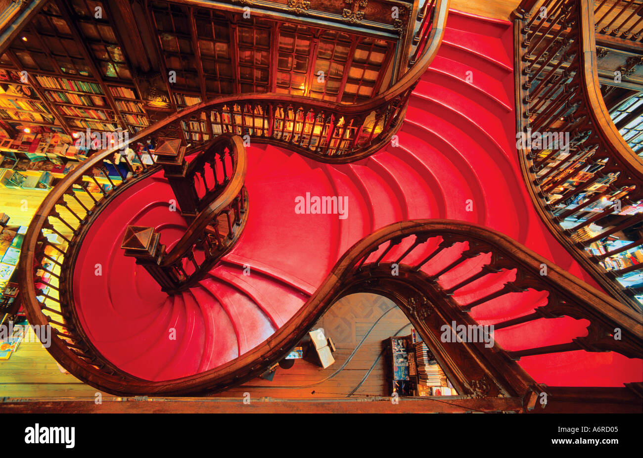 Interior of the historic library Irmaos Lello, Oporto, Portugal Stock ...