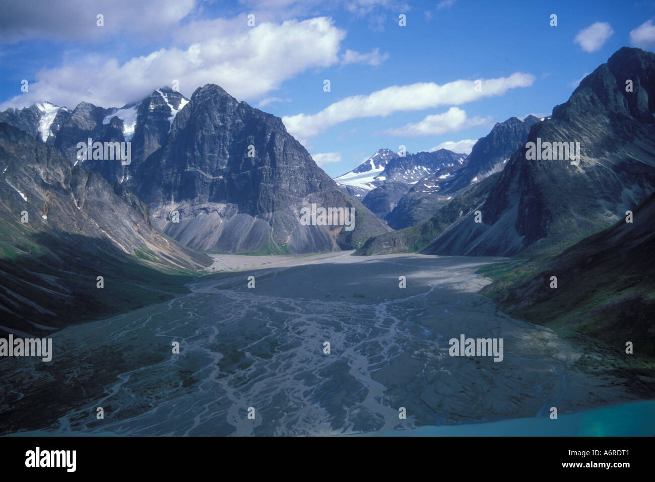Chigmit Mountains of Aleutian range at Turquoise lake Lake Clark ...