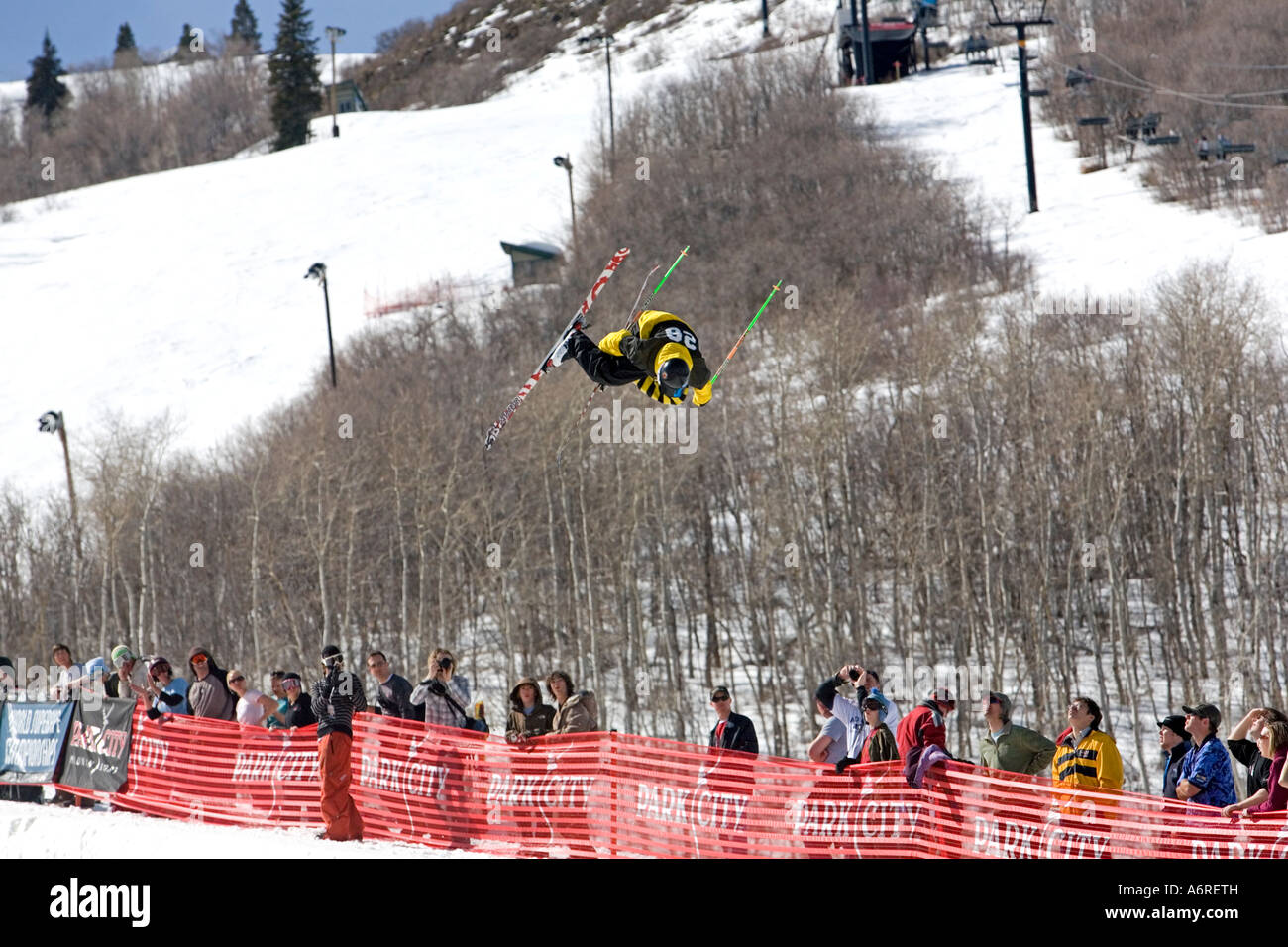 World Superpipe Championship ski big air invert Park City Utah Stock ...