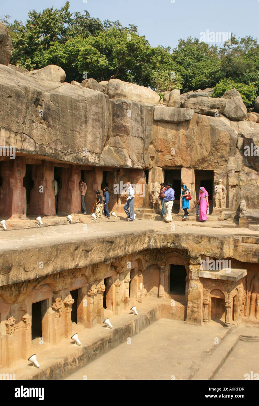 Cave No 1 Rani Gumpha. or Queen's cave at Udaigiri Caves Bhubaneshwar ...