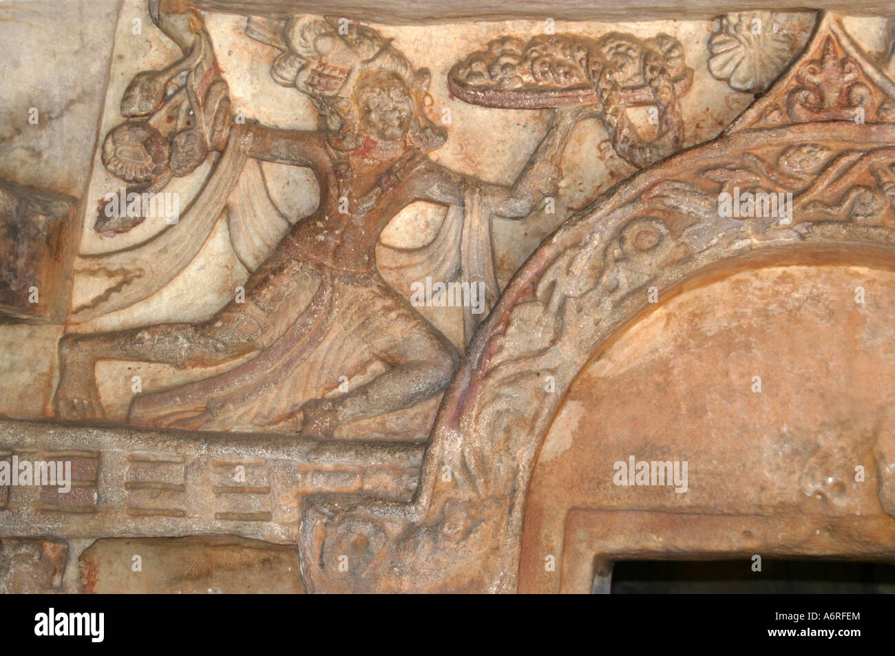 carvings in Cave No 1 Rani Gumpha. or Queen's cave at Udaigiri Caves ...