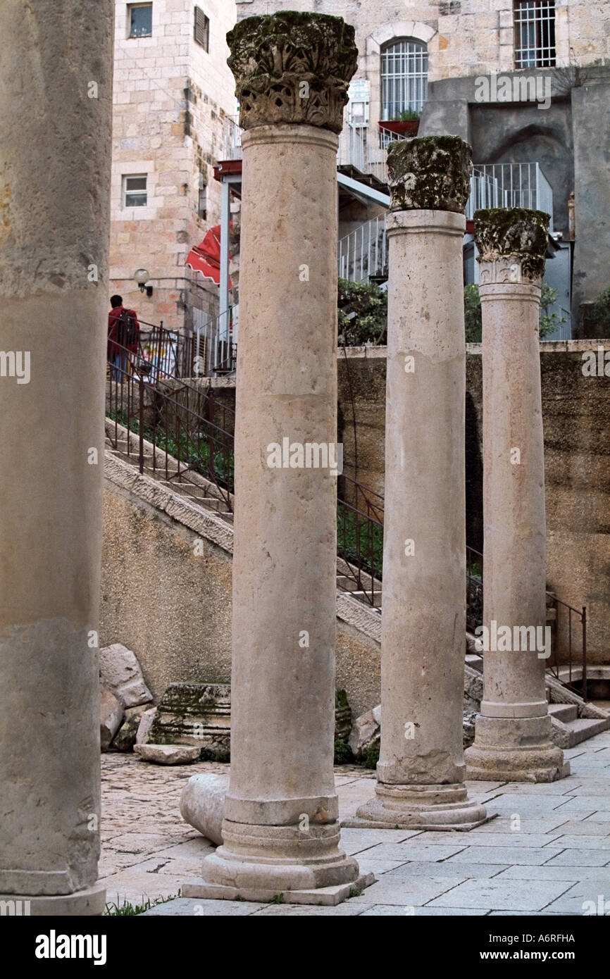 The Cardo, restored Roman street in the old town of Jerusalem, Israel ...