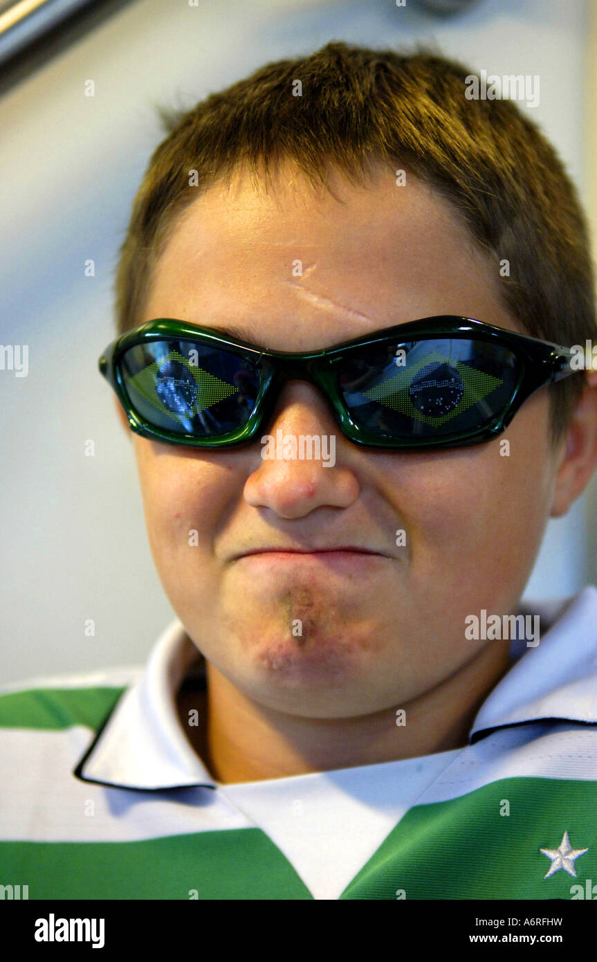 celtic fan supporter boy lad sunglasses shades face cheeky teen ...