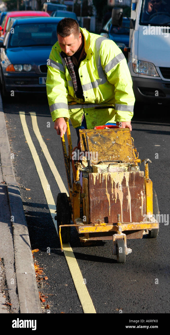 Line painting in the street Stock Photo - Alamy
