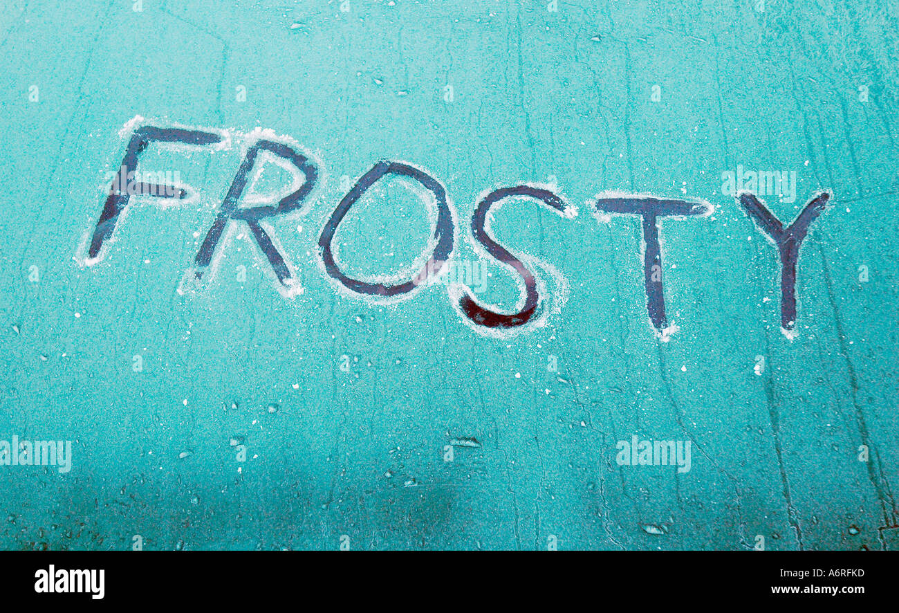 Message written in frost on car windscreen Stock Photo - Alamy