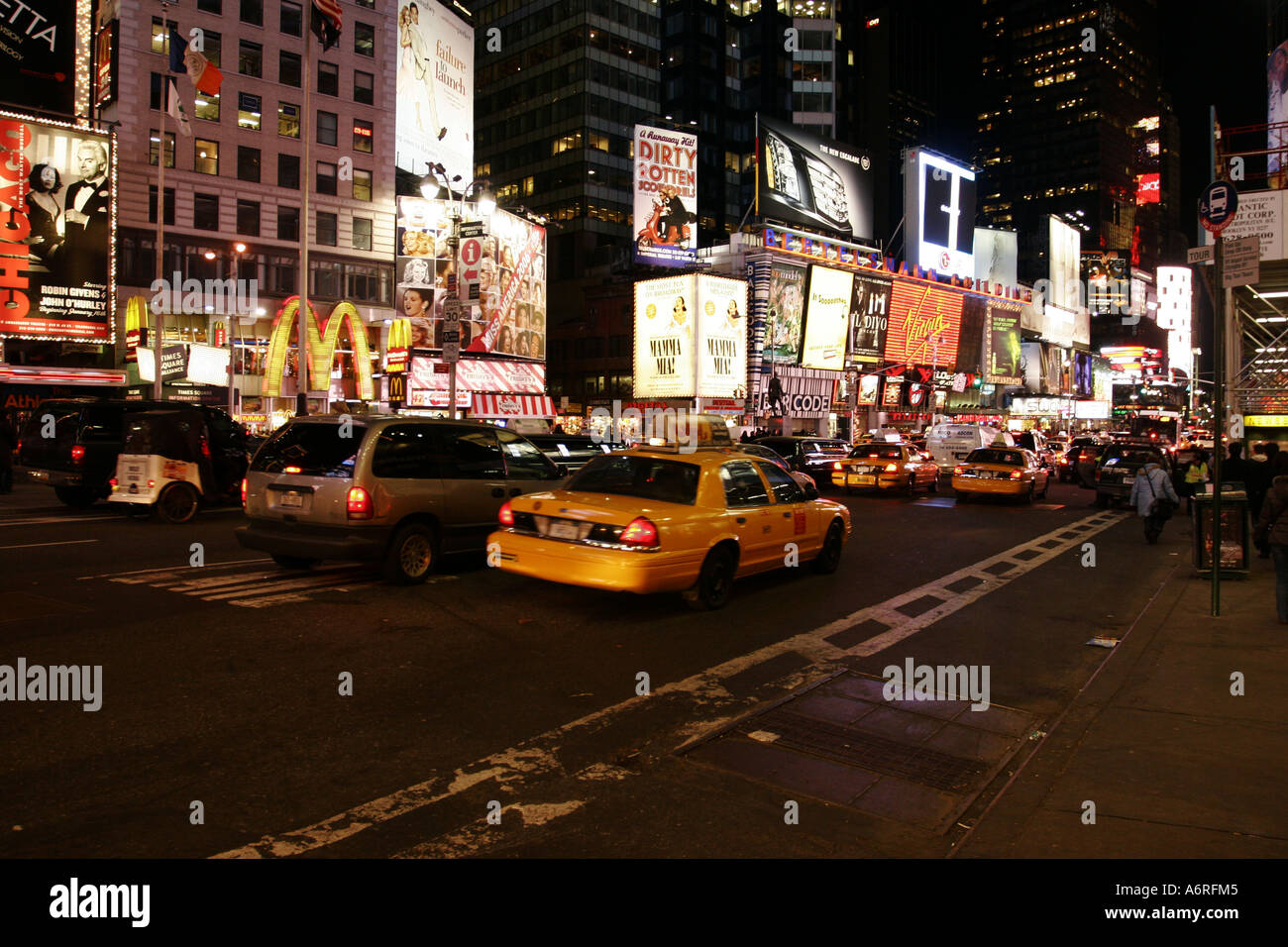 Times Square at night New York city United States of America Stock ...