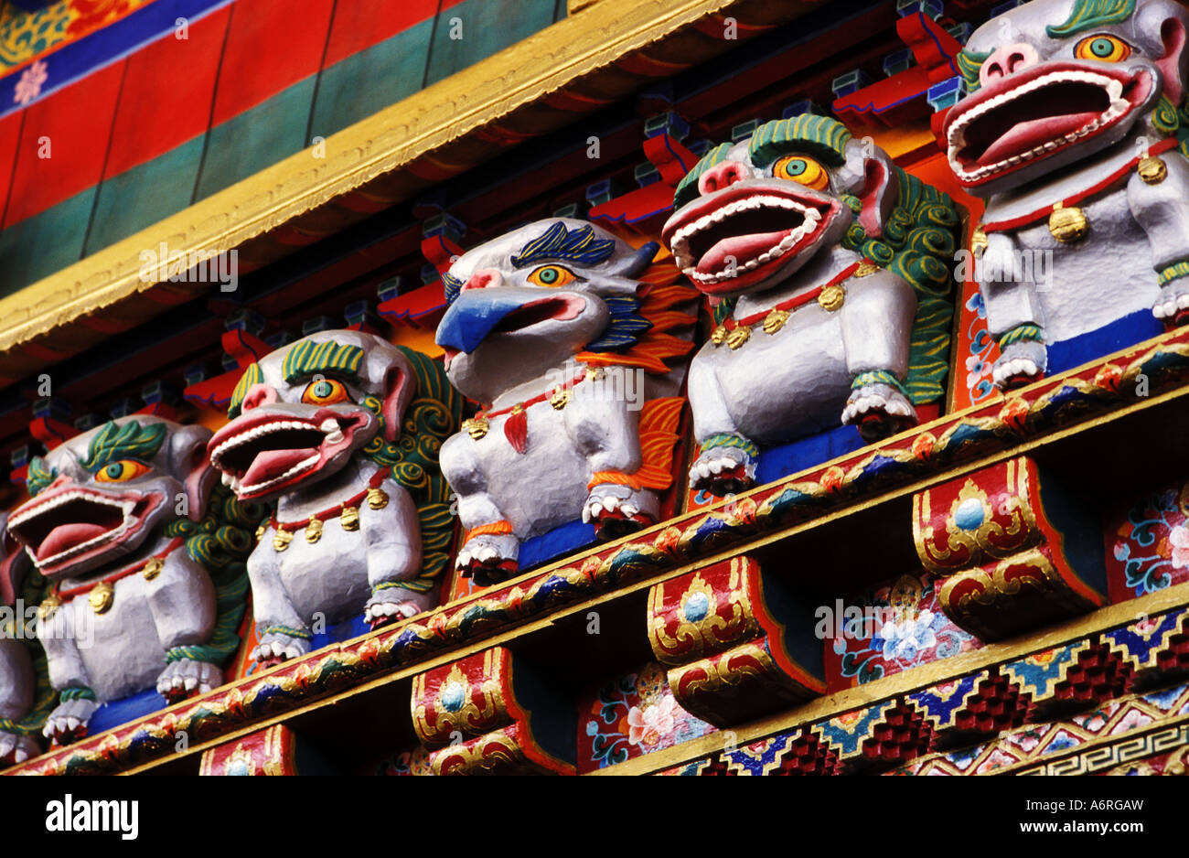jokhang temple lintel decorations, tibet Stock Photo - Alamy