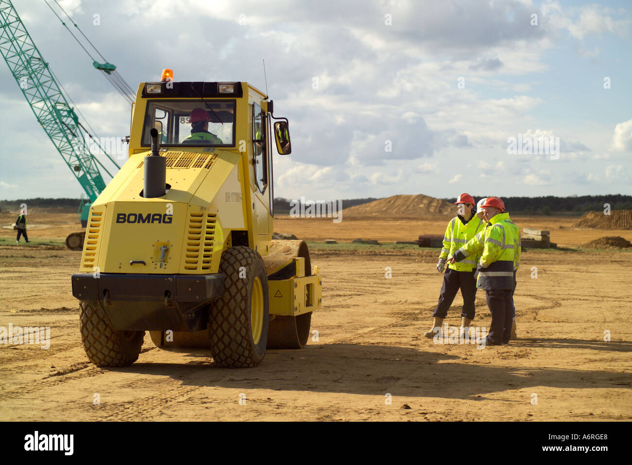 Construction training instruction on road rollers Stock Photo - Alamy