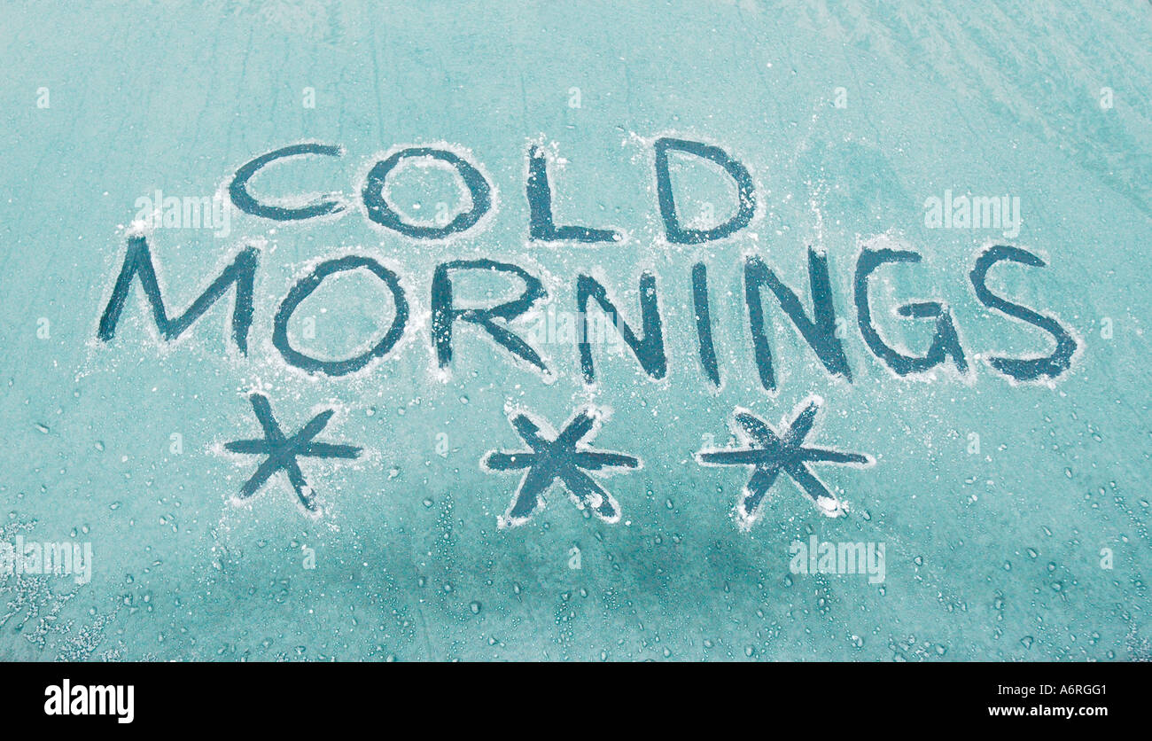 Frost written into frozen windscreen hi-res stock photography and ...