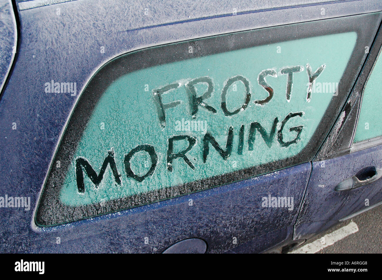 Message written in frost on car windscreen Stock Photo - Alamy