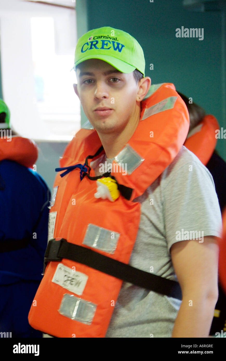 Life jacket vest drill aboard the Cruise Ship Stock Photo - Alamy