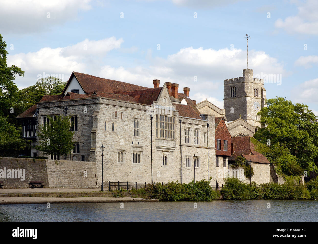 The Archbishops Palace and River Medway Maidstone Kent England Stock ...