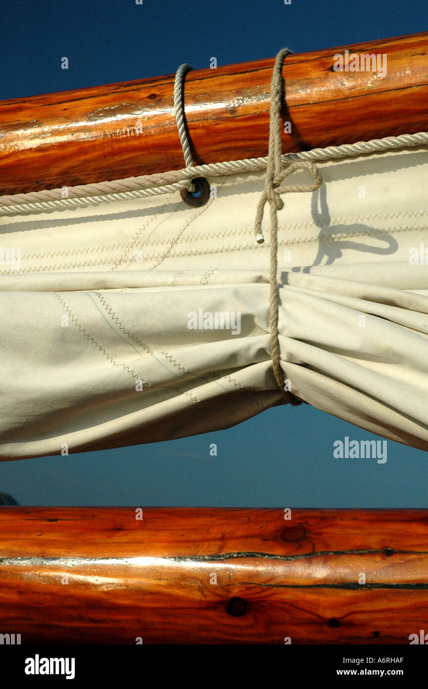 Tradional sail tied up at dusk Stock Photo - Alamy