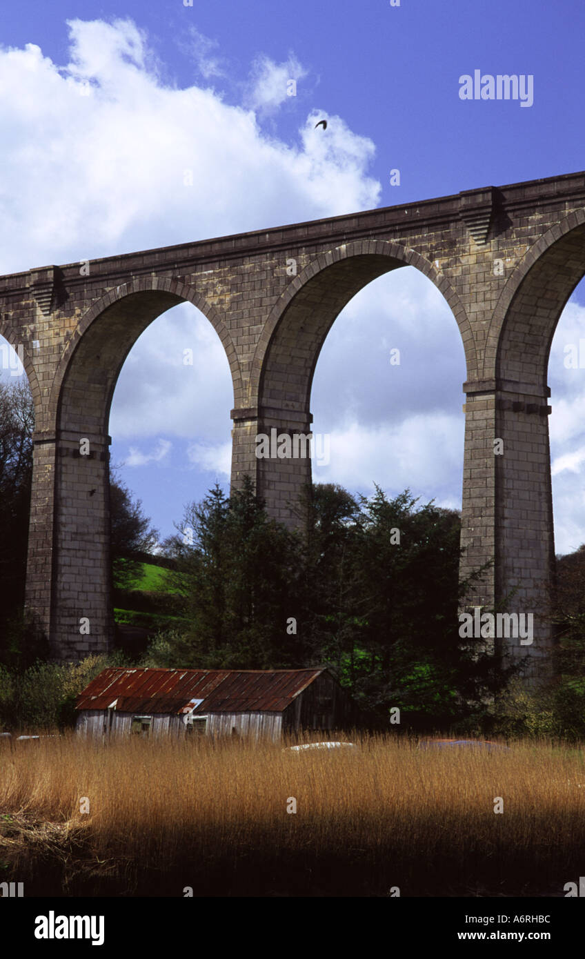 Calstock Tamar Valley Line viaduct in Devon county England UK Stock ...