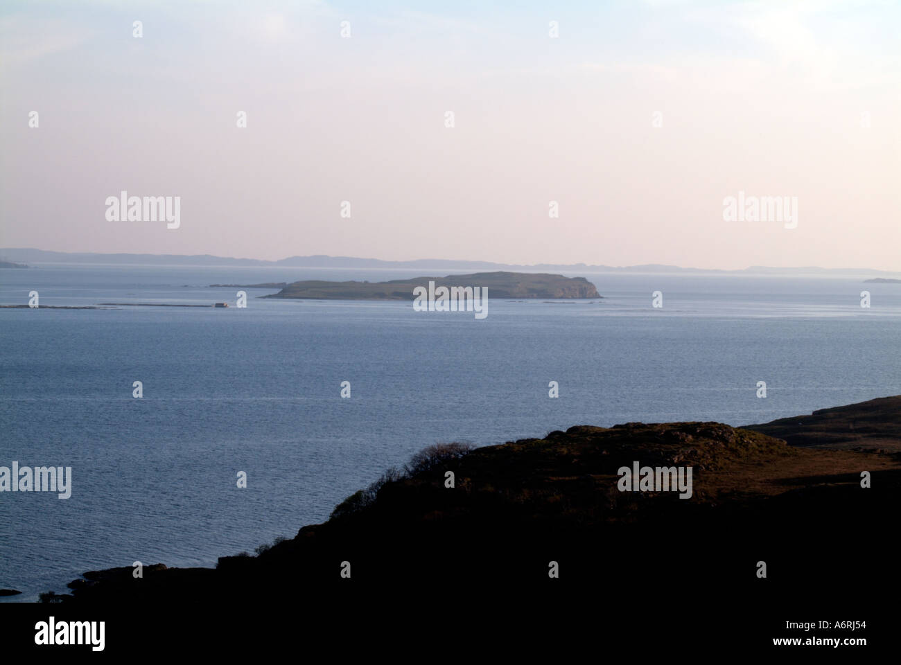 inch kenneth viewed from a cross Loch na Keal Isle of Mull Inner ...